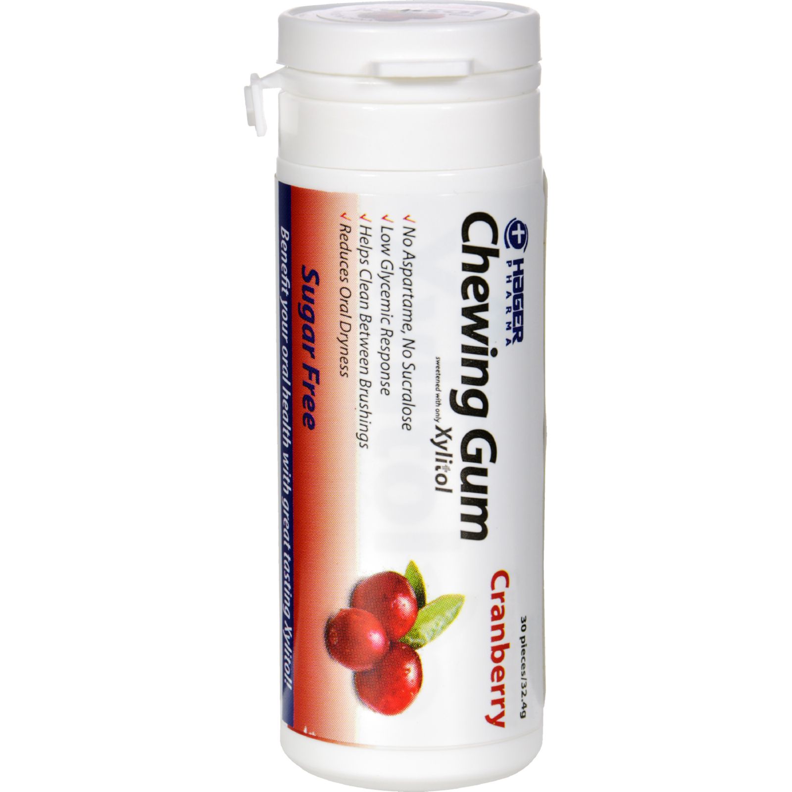 Diet info for Miradent Xylitol Chewing Gum - Cranberry - 30 Pack - Spoonful