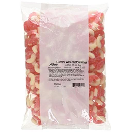 Diet info for Albanese Candy Gummi Watermelon Rings, 4.5 Pound Bag ...