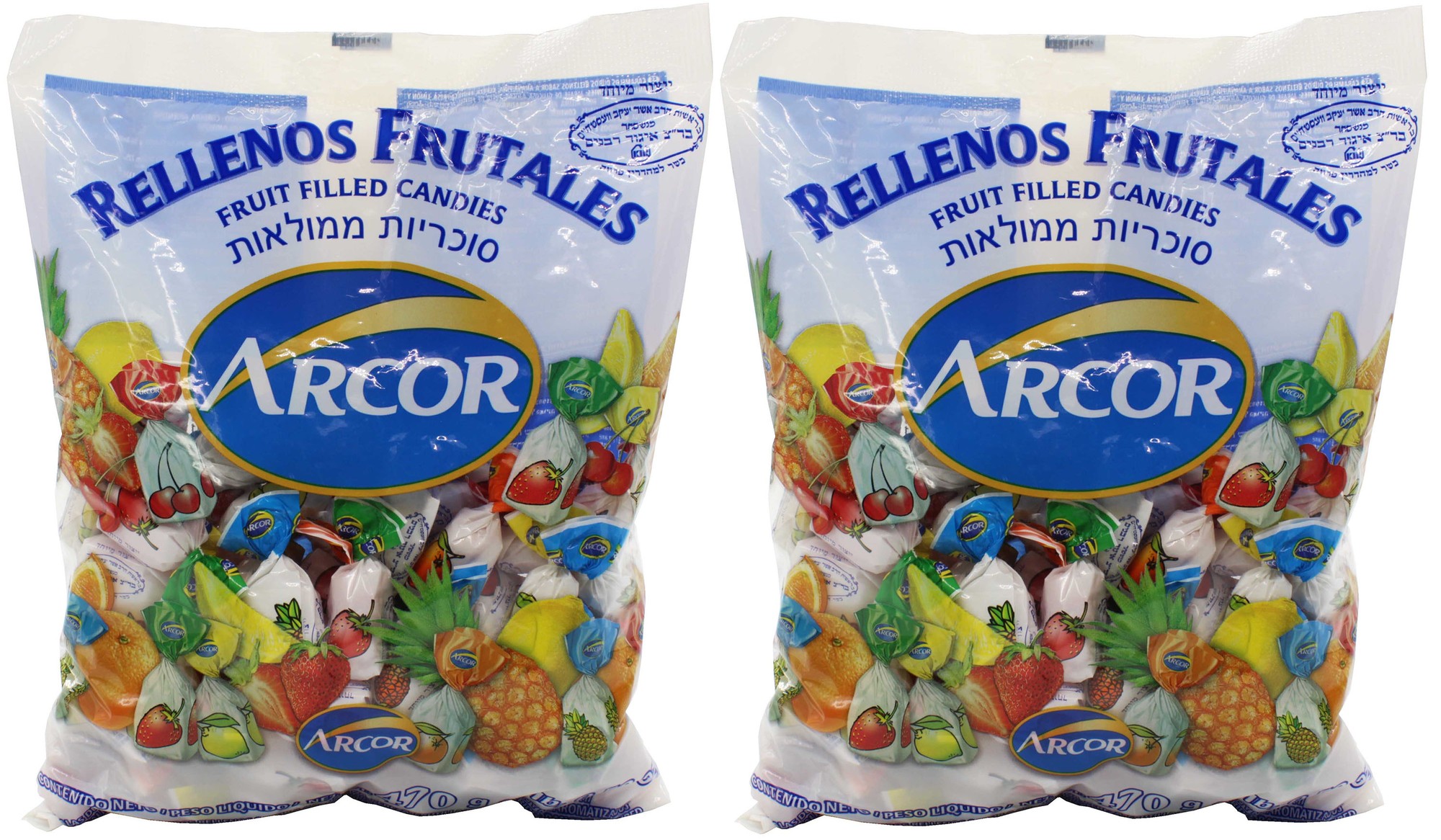 Arcor Kosher Assorted Fruit Flavored Hard Candy with Chewy Centers 6 Lb ...