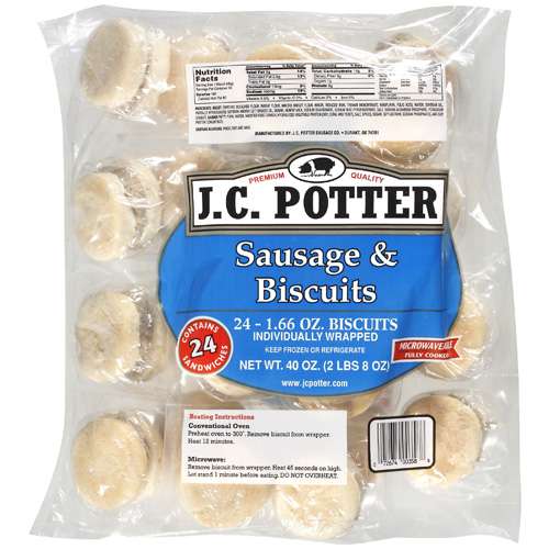 J.C. Potter Sausage & Biscuits, 1.8 Oz., 24 Count Ingredients | Spoonful