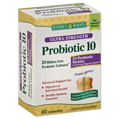 Nature's Bounty Ultra Strength Probiotic 10 Digestive Health Capsules ...