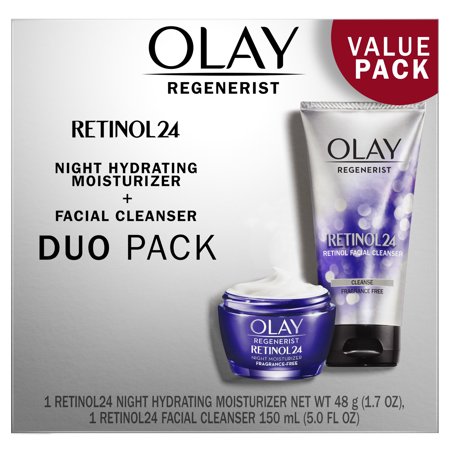 Olay - Retinol 24 Duo Pack - Cleanser 5.0 Fl Oz - Moisturizer 1.7 Oz ...