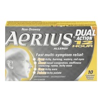 Diet info for Aerius Double Action Sinus Decongestant + Allergy - Spoonful