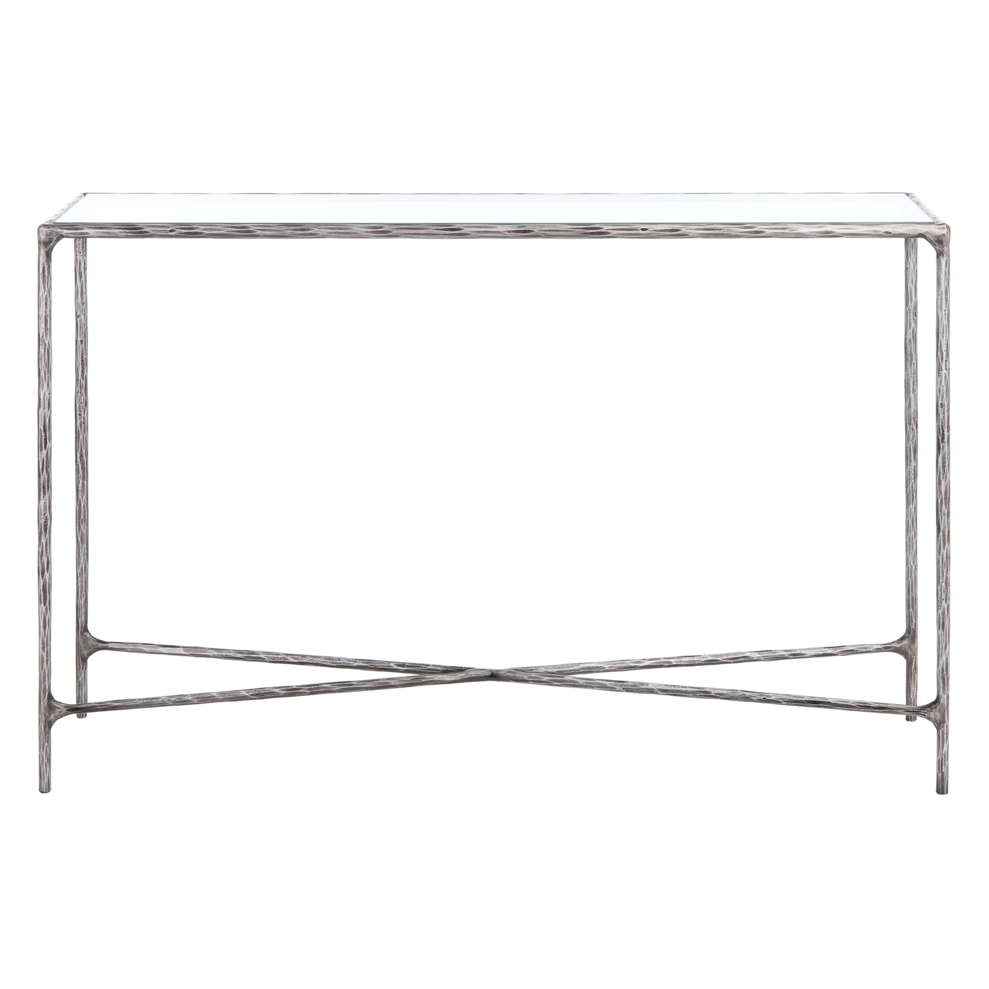SFV9502C Jessa Rectangle Console Table, Brass & White