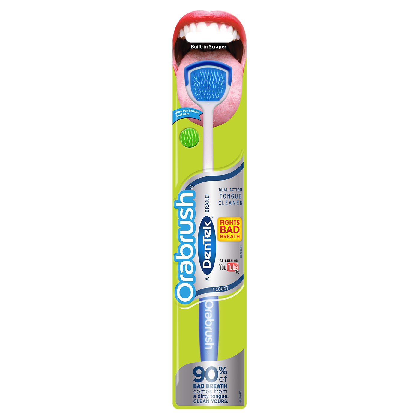 Dentek - Tongue Cleaner Orabrush - 1 Ct - RusselcoInc