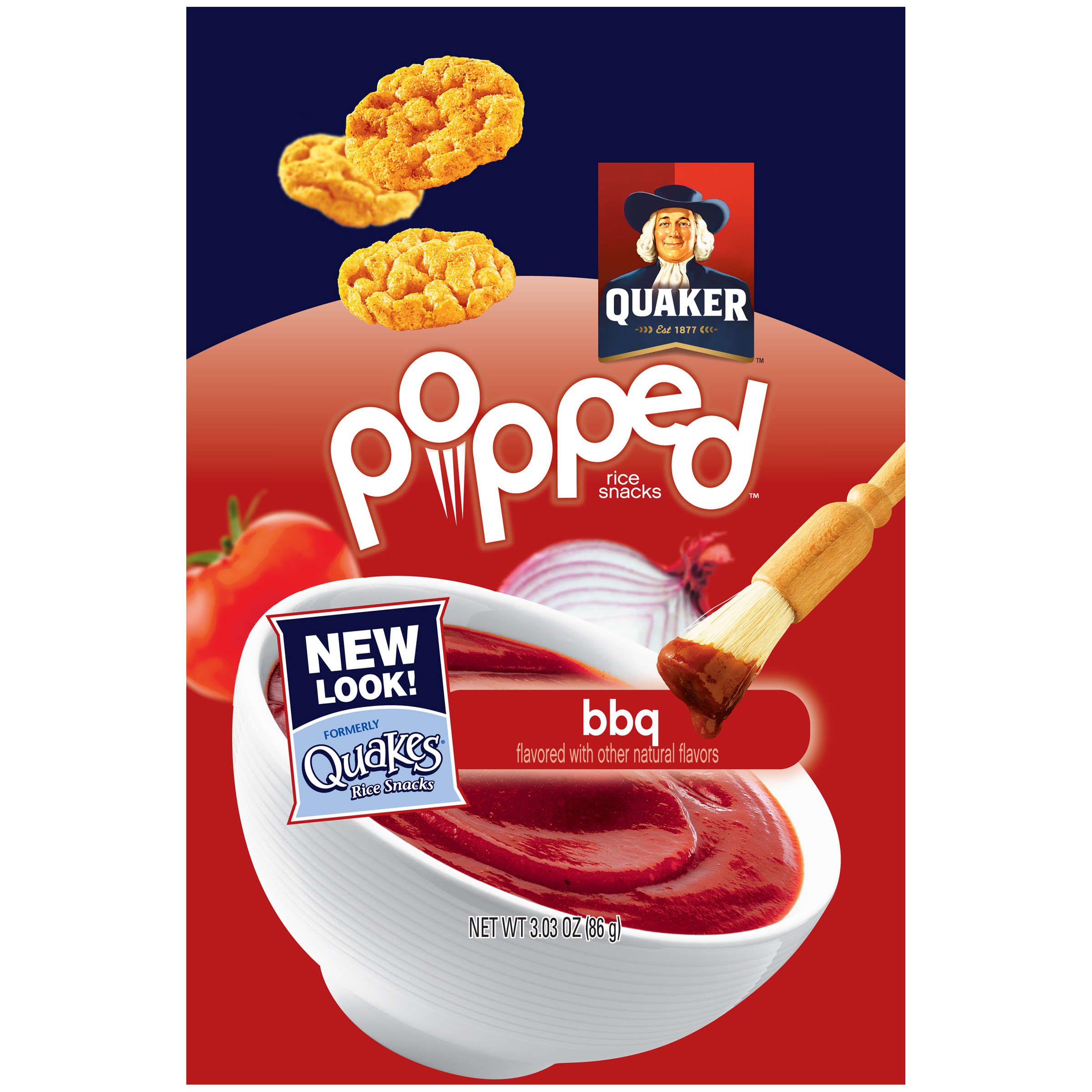 Diet info for Quaker Popped Bbq Flavored Rice Snacks 3.03 Ounce Bag ...