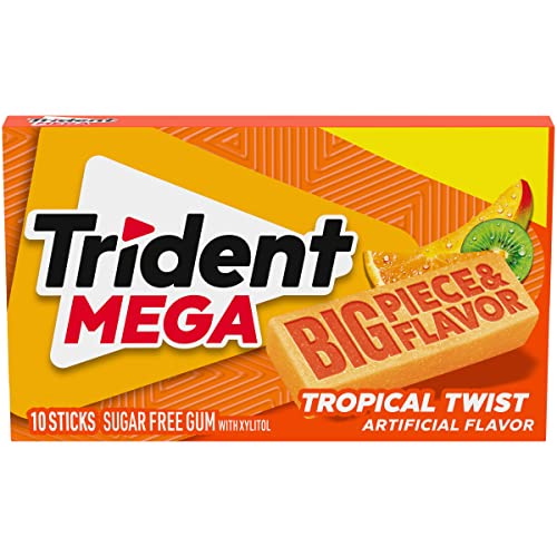 Diet info for Trident Mega Tropical Twist Artificial Flavor 10 Sticks ...