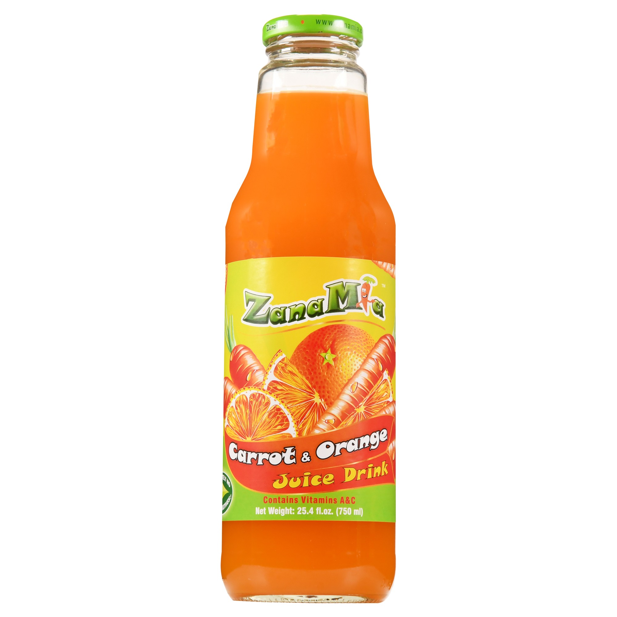 ZanaMia Carrot & Orange Juice Drink, 25.4 fl oz Ingredients | Spoonful