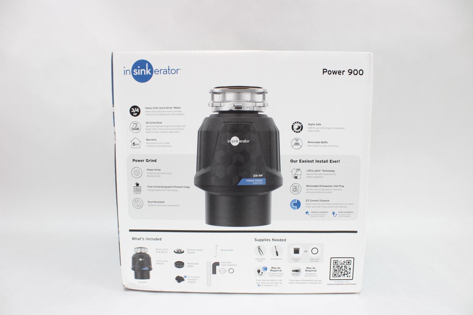 Power 900, 3/4 HP Garbage Disposal, Power Series EZ Connect Continuous ...