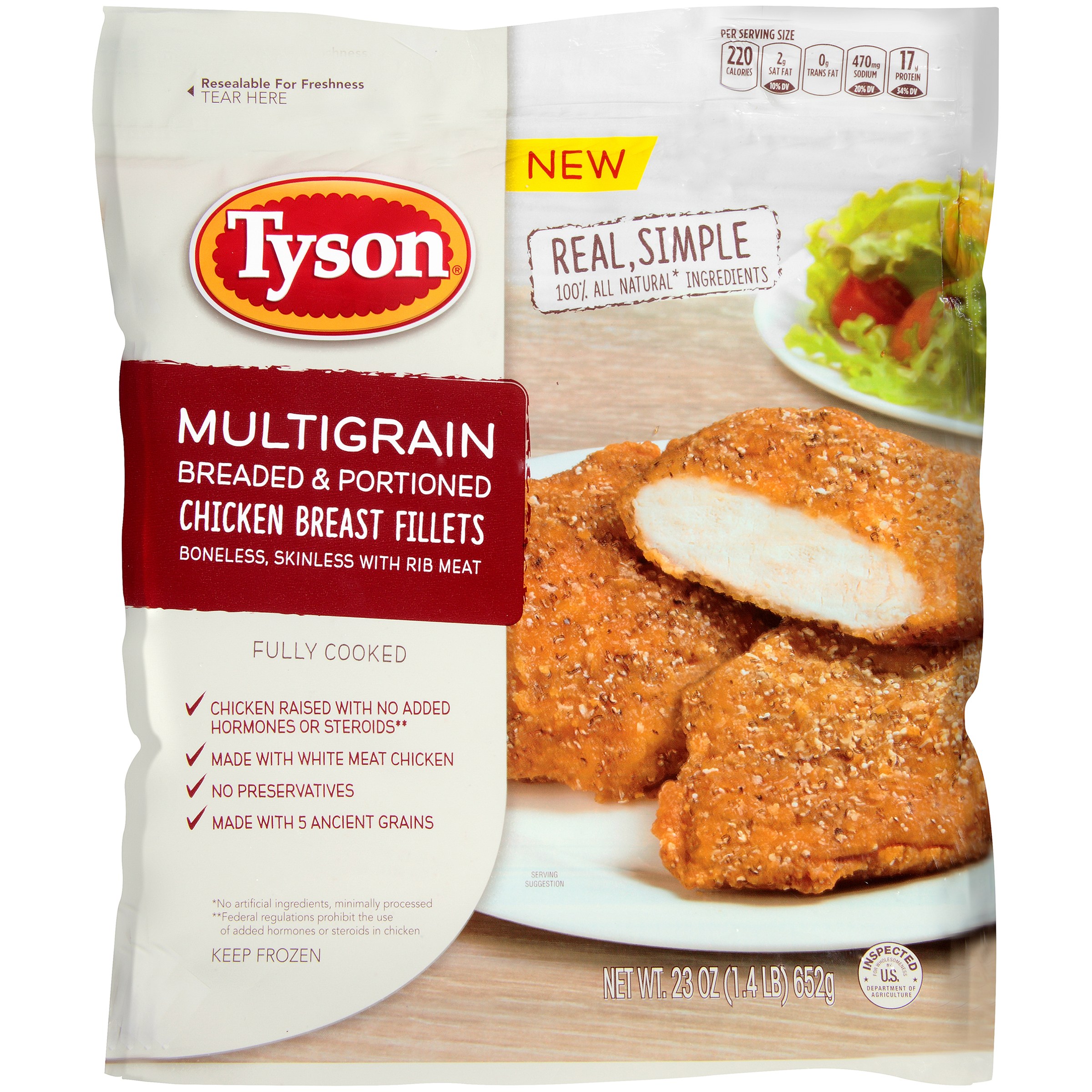 Diet info for MULTIGRAIN BREADED & PORTIONED CHICKEN BREAST FILLETS ...