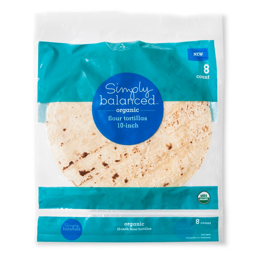 Diet info for ORGANIC FLOUR TORTILLAS 10- INCH - Spoonful