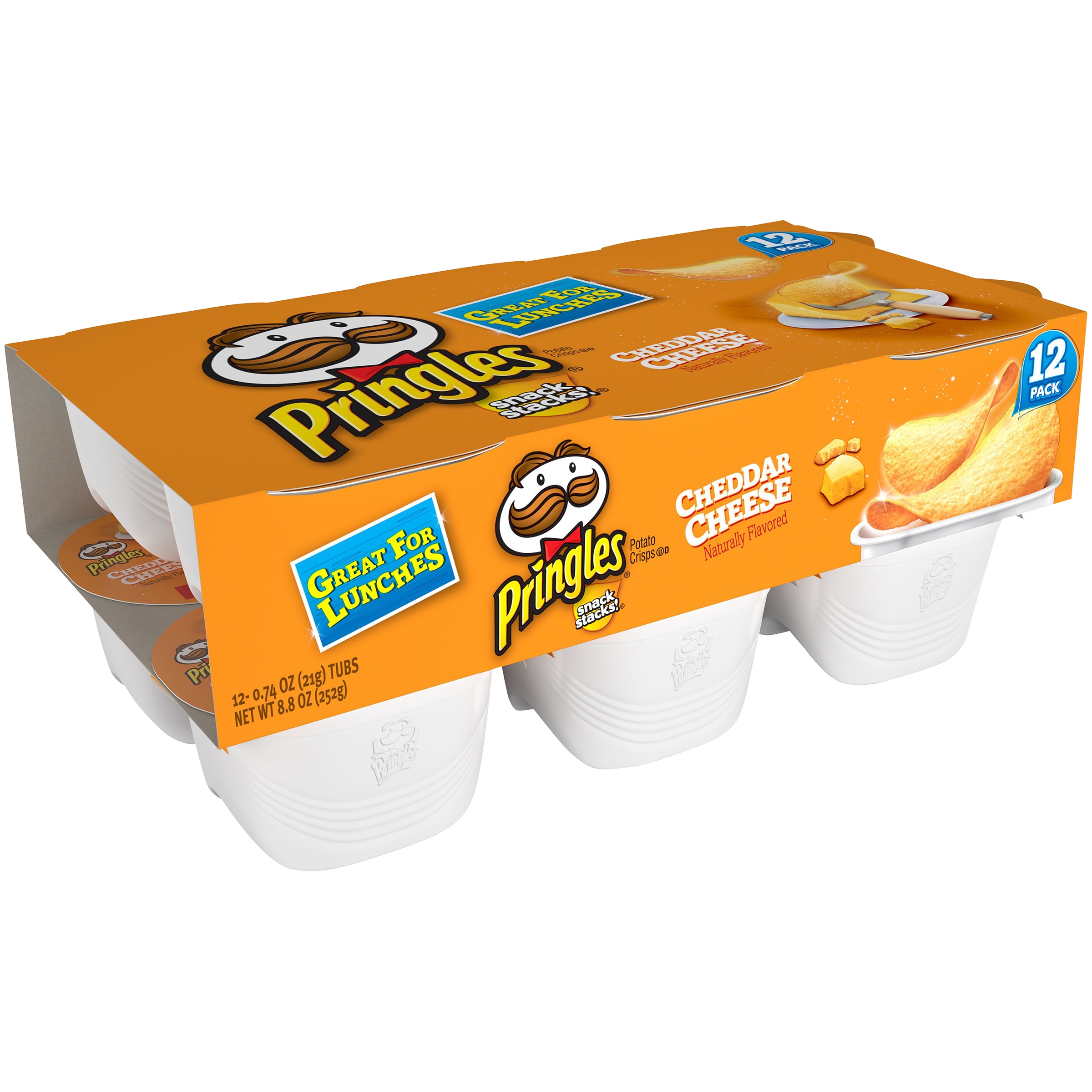 CHEDDAR CHEESE FLAVORED POTATO CRISPS SNACK STACKS!, CHEDDAR CHEESE ...